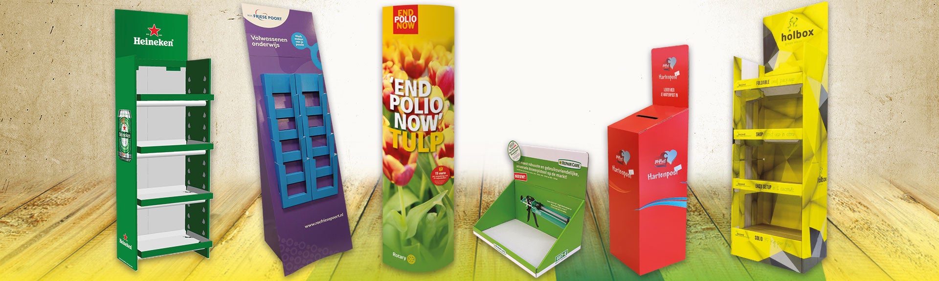 Kartonnen Displays | Displays gemaakt van karton | Holbox Shop Direct