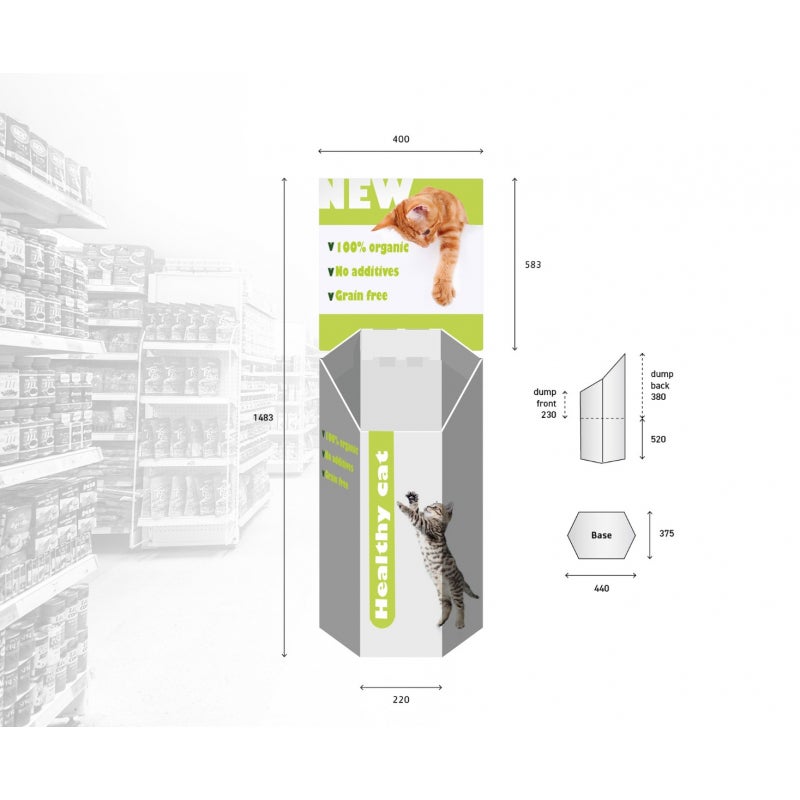 Dumpbin display zeshoek kopen | Dump Bin Display | Holbox Shop Direct